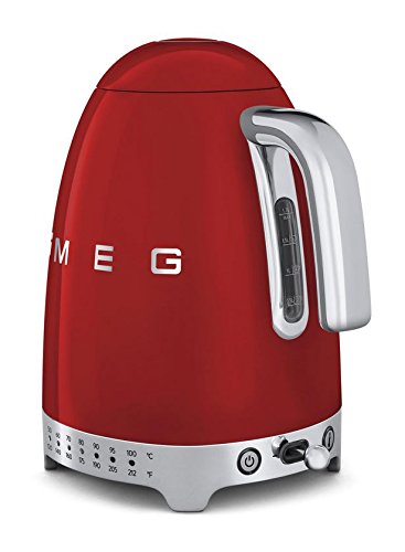 Smeg KLF02RDUS 50's Retro Style Variable Temperature Kettle, Red