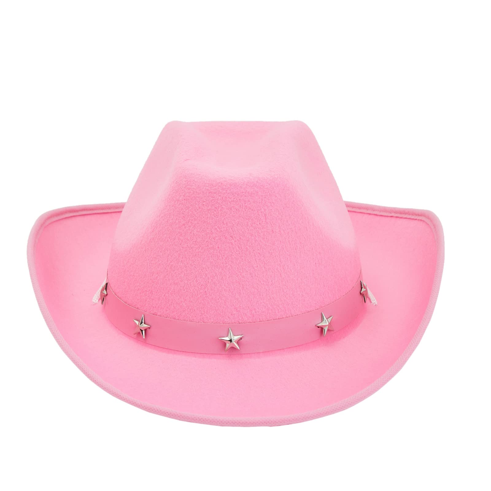Zodaca Felt Pink Cowgirl Hat for Women and Men, Costume Accessories (14.8 x 10.6 x 5.9 Inches)