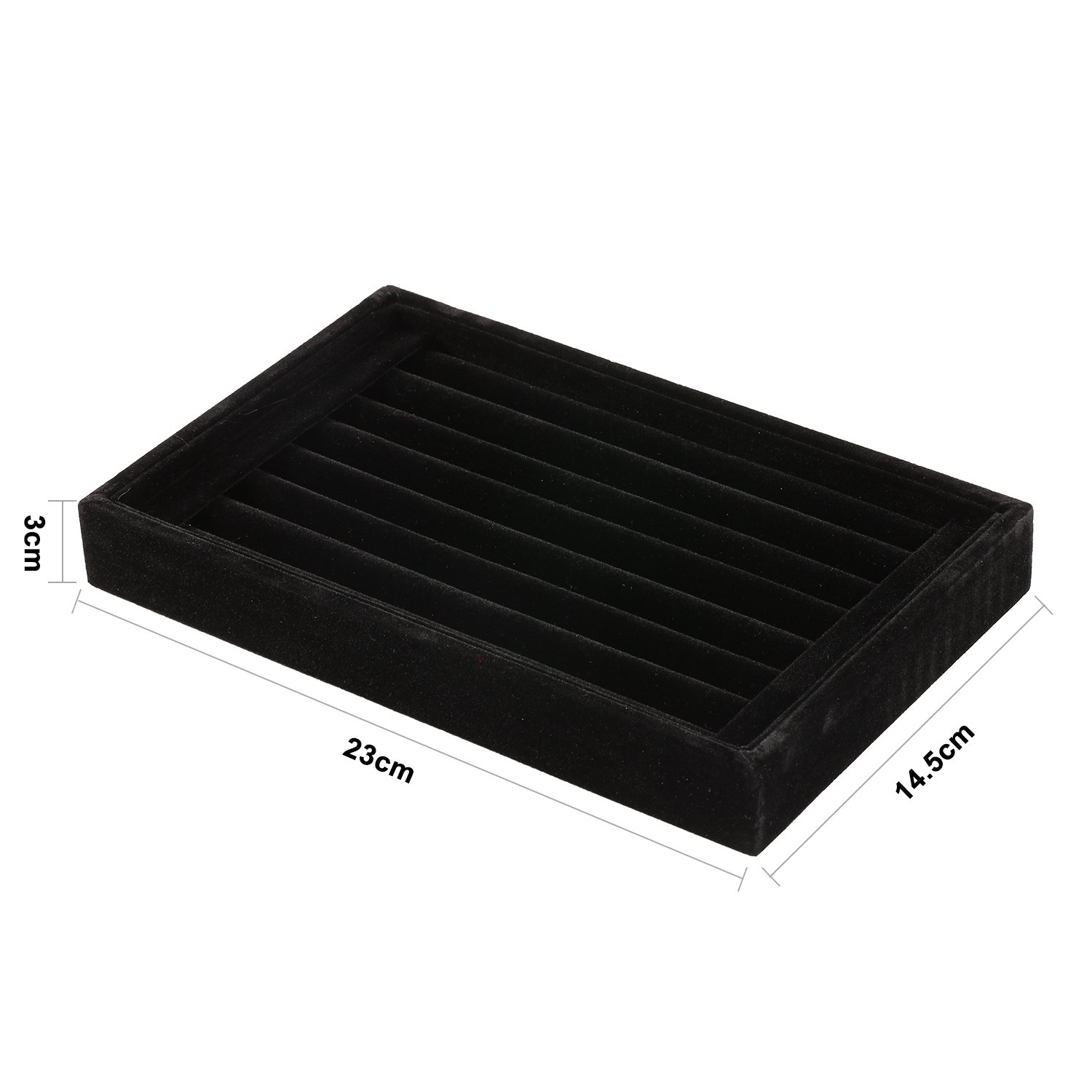 Yosoo Jewelry Ring Earrings Display Box Cufflinks Storage Tray Case Holder Organizer (Black) Jewelry Ring Insert Jewelry Box Ring Holder Inserts