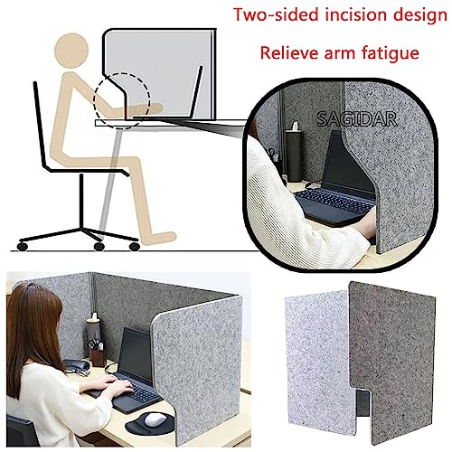 SAGIDAR Privacy Desk Office Divider, Sneeze Guard Desk Divider, Workspace Divider 3-Panel Partition, 60/80/100cm Tabletop Divider, Protecting Privacy, Easy to Fold