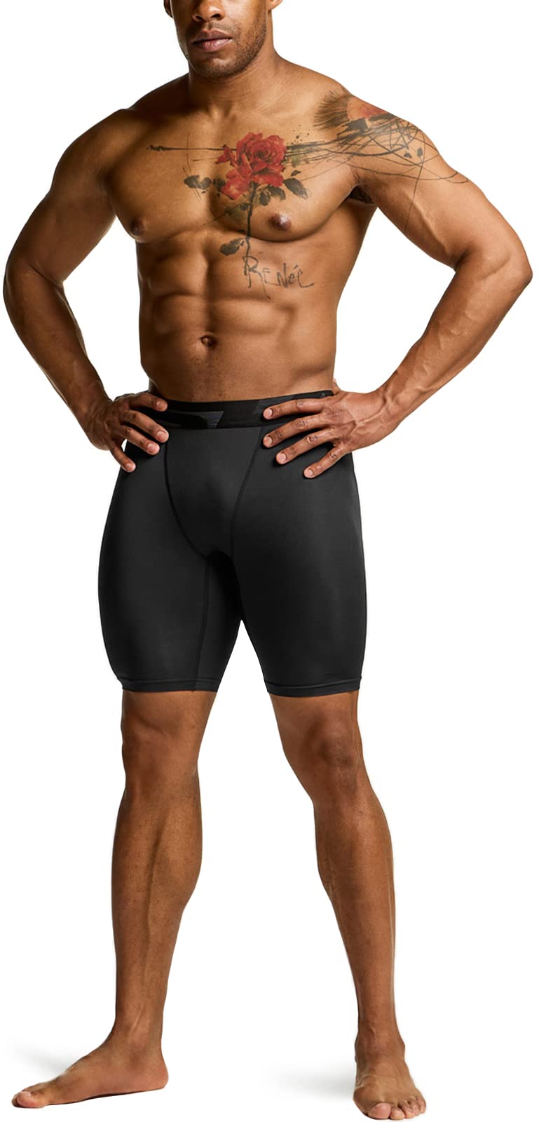TSLA Men's Athletic Compression Shorts, Sports Performance Active Cool Dry Running Tights, Core 3pack Shorts Dim Black/Dim Charcoal/Sky, Small