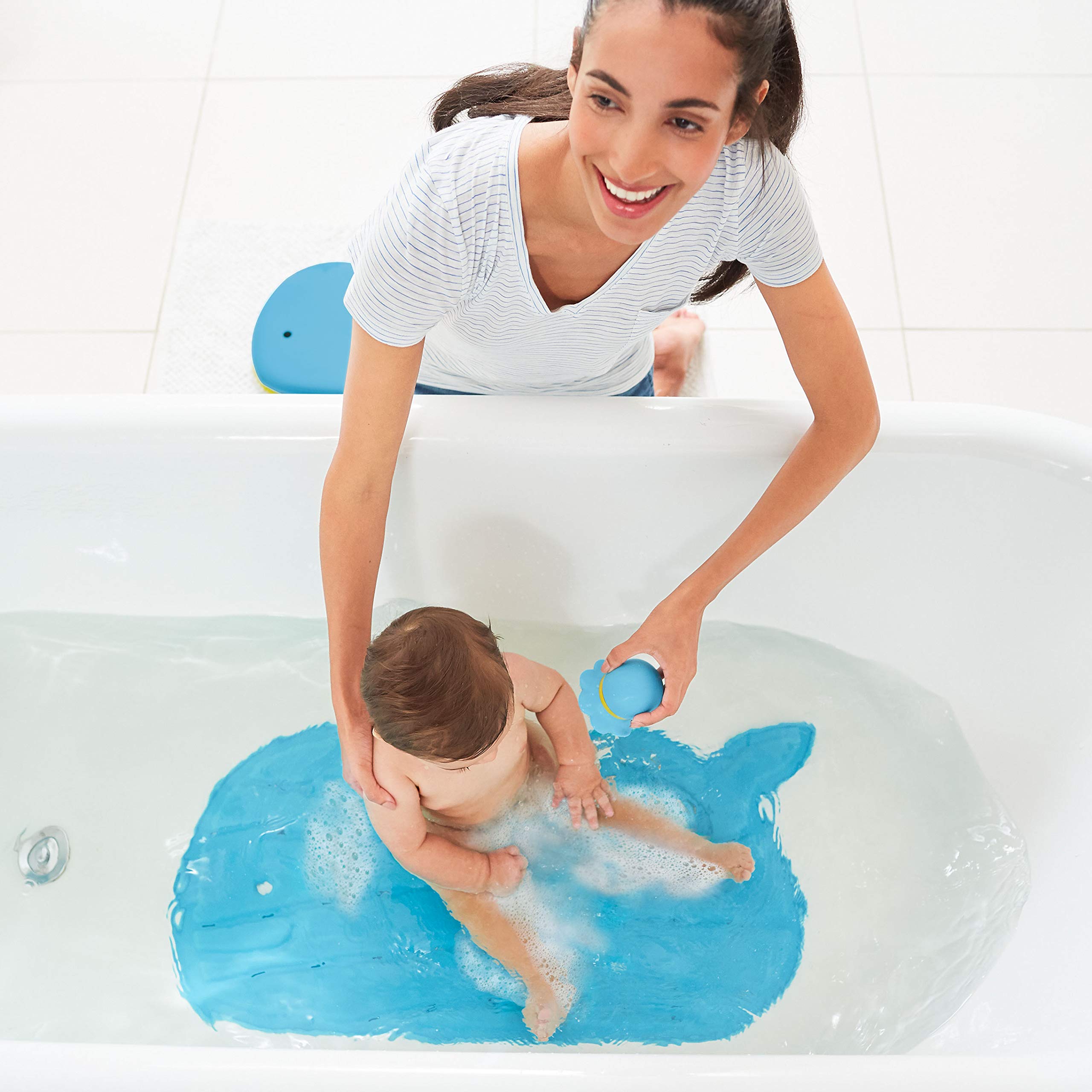 Skip Hop Non-Slip Baby Bath Mat, Moby, Blue