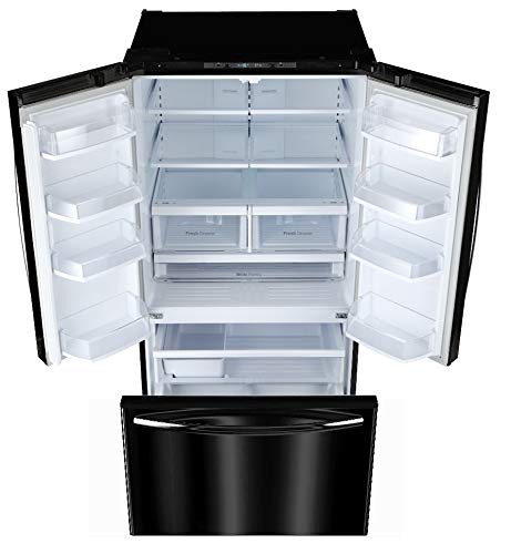 Winia WRFS26ABBD French Door Non-Dispenser Refrigerator, 26.1 Cu.Ft, Black