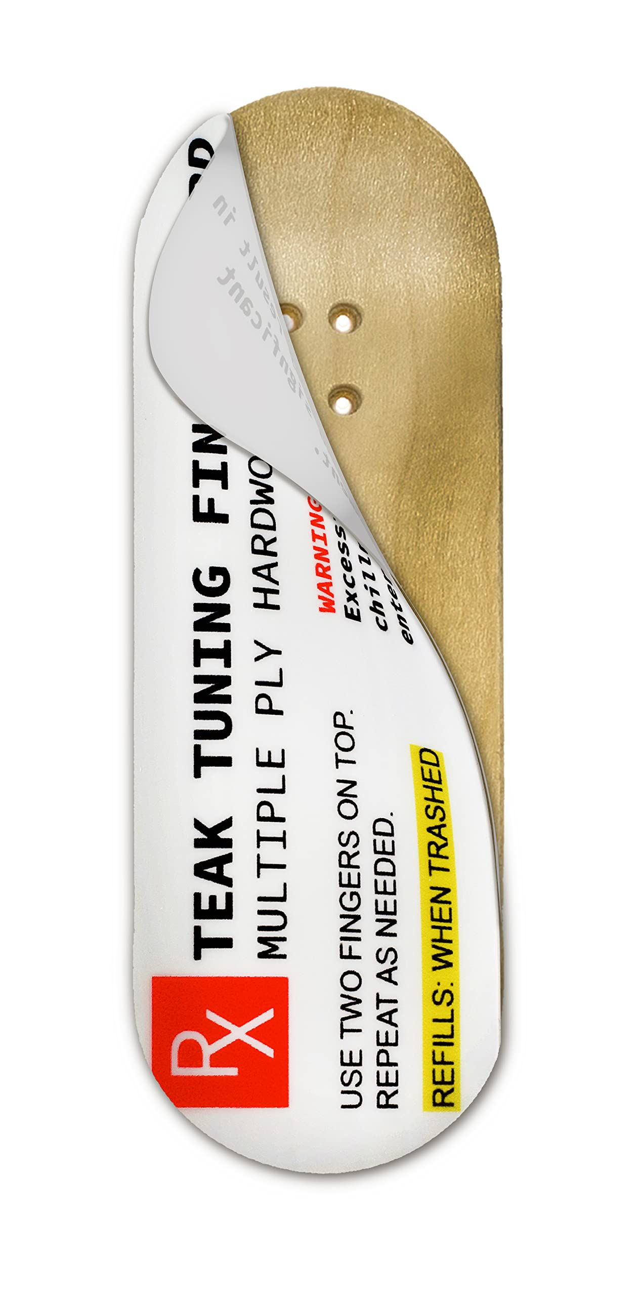 Teak Tuning Fingerboard Deck Graphic, Teak Prescription" - Adhesive Graphics to Customize Your 35mm - 110mm Long, 35mm Wide, 0.2mm Thick - Waterproof Vinyl - Includes Mini File