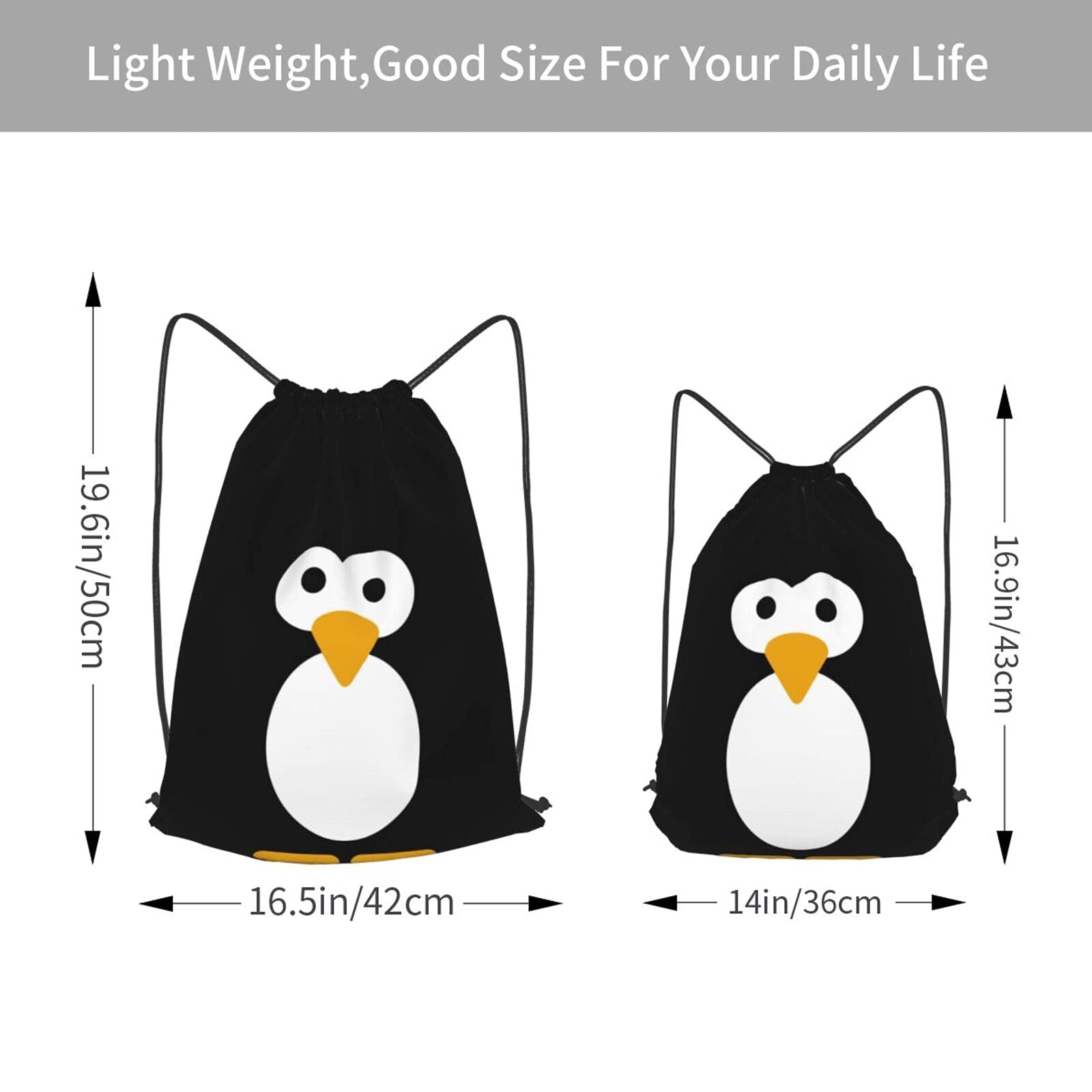 TumzfhQ Drawstring Gym Backpack for Men Women Penguin Pattern Lightweight String Bag Sackpack Workout Bag Use for School Traveling Sport Yoga Shopping Beach