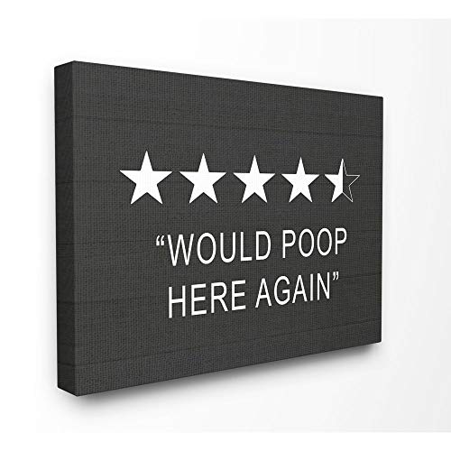 Stupell Industries Five Star Funny Word Bathroom Black and White Design Decorative Wall Hangings, Multi-Color