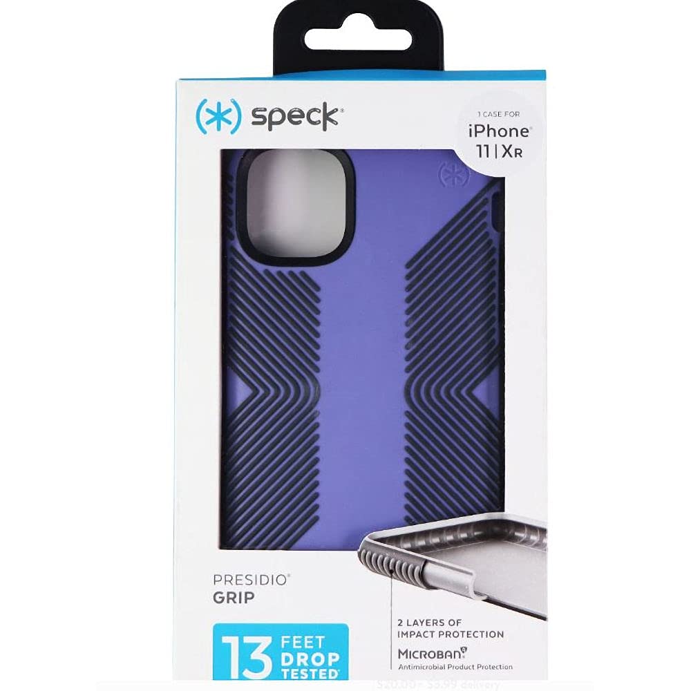 Speck Products Compatible Phone Case for Apple iPhone 11 Presidio Grip Case, Coastal Purple