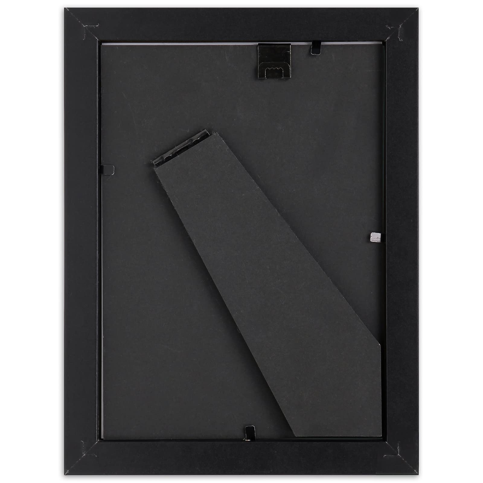 TheDisplayGuys - Square Profile Wooden Picture Frame with Tempered Glass - 8" x 10" matted to 5" x 7" - 1-Pack - Black