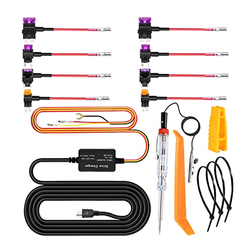 Techinal Dashcam Hard Wire Kit Mini USB Dashcam Hard Wire for Car Dashcam 12V-30V to 5V 2A Mini Car Dashcam Camera Hard Wire Car Dashcam Wire Dashcam Hard Wire Kit Dvr Charger Cord