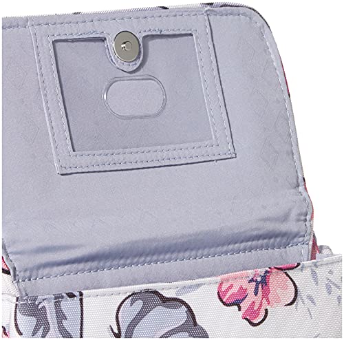 Vera Bradley Women's Recycled Lighten Up Reactive Compact Crossbody Purse With RFID Protection, Hummingbird Blooms, One Size