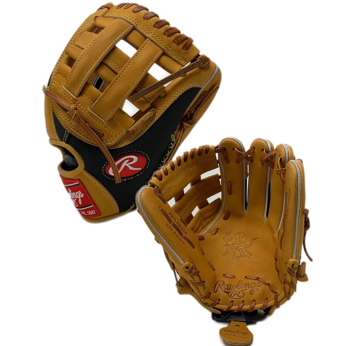 Rawlings Heart of The Hide Baseball Glove 11.5" Infield Glove Tan Black Mesh Back Right Handed Throw