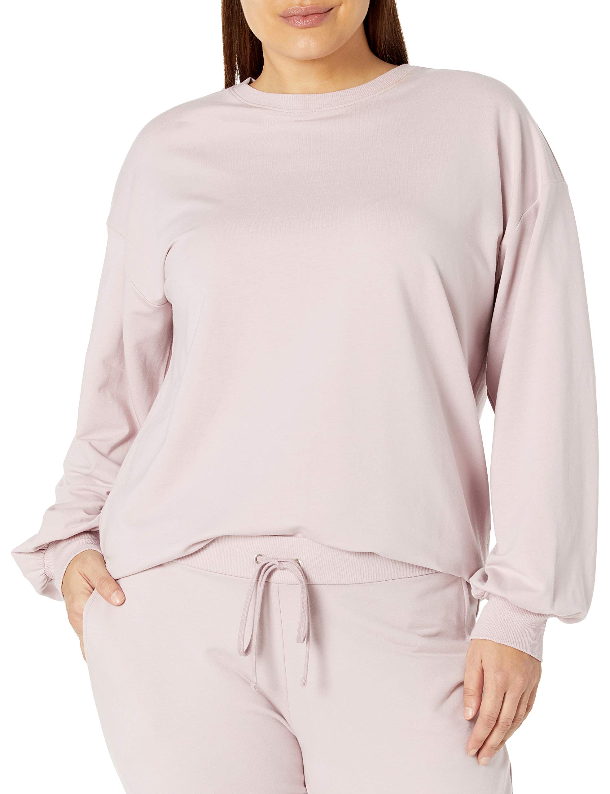 The Drop Women's Kiko Oversized Crew Neck Sweatshirt, Ice Pink, L