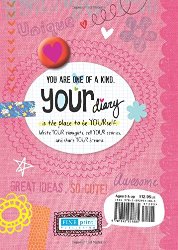 Your Diary - girls 7+ journal fun - illustrated and activities - sparkly lock