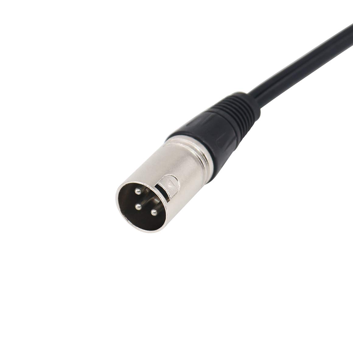 Tan QY Splitter XLR Cable 3 Pin XLR Splitter Y-Adapter Male to 2 Female DMX Cable, mic preamp, Splitter Patch Cable (1Ft)