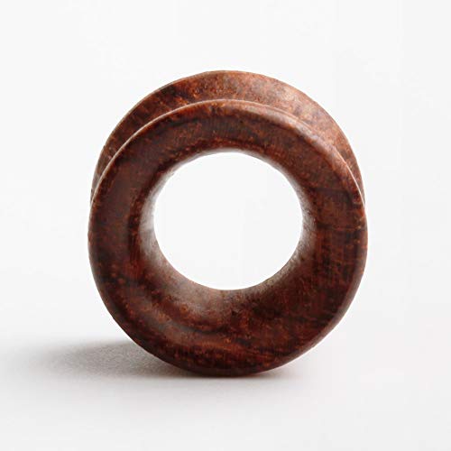 SUPTOP 8pcs Set Natural Wood Tunnels and Plugs for Ear Gauges Vintage Brown Stretcher 0g - 13/16 inch