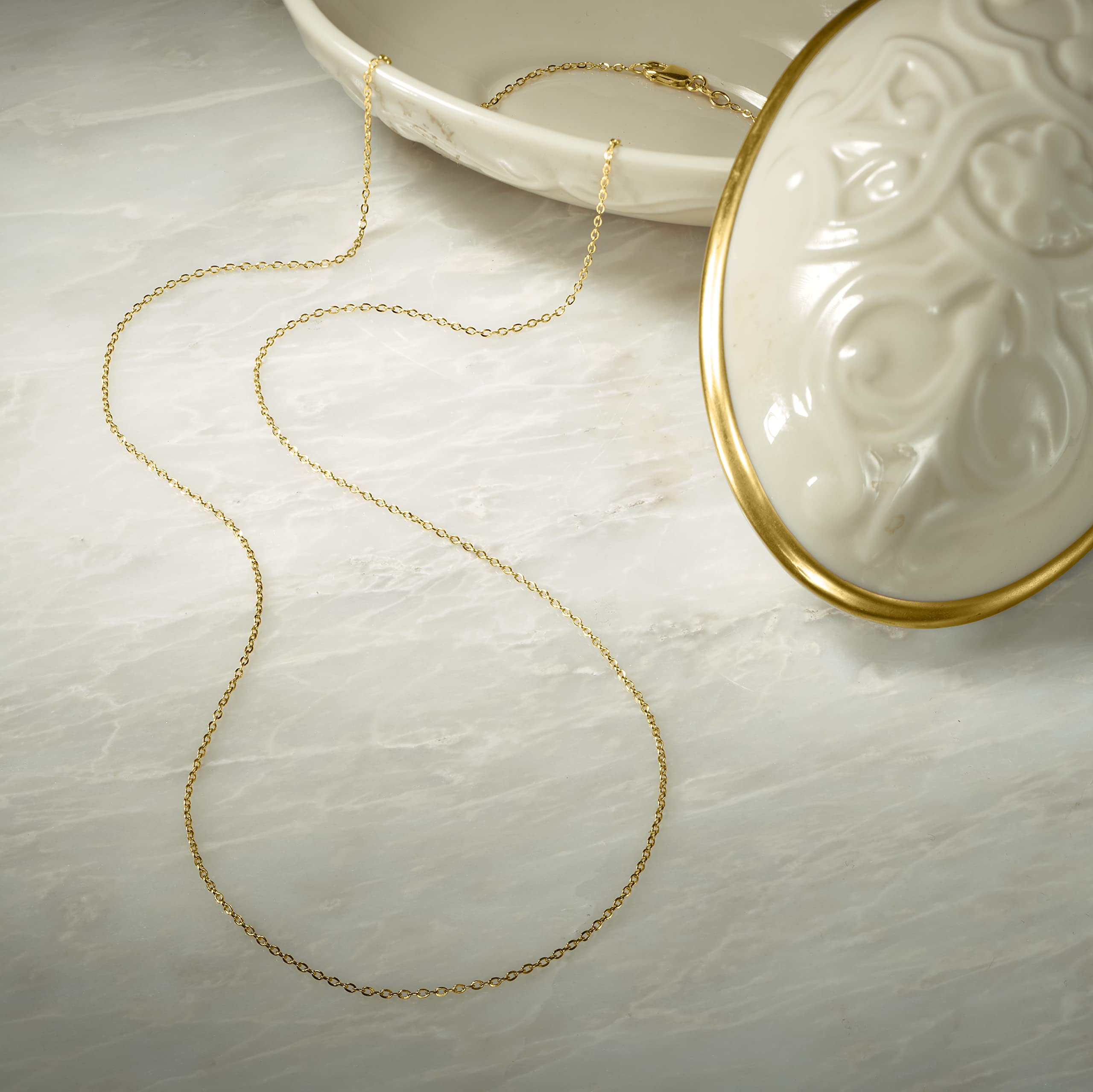 Ross-Simons Italian 1mm 18kt Yellow Gold Cable-Chain Necklace. 20 inches