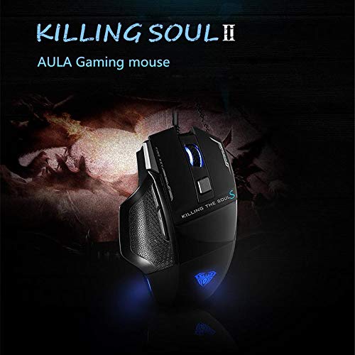 Wired Mouse for Laptop, Mini USB Optical Computer Gaming Mice with 7 Programmable Buttons, RGB Backlit, 4800 Adjustable DPI, Ergonomic PC Gamer Little Mouse for Windows 7/8/10/XP Vista Linux - Black