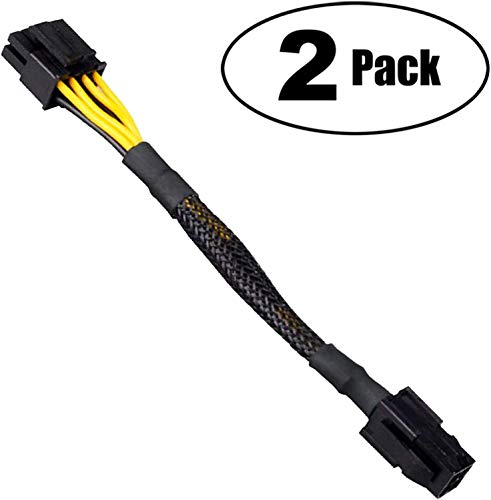 TeamProfitcom ATX 4 Pin Female to Motherboard CPU 8(4+4) Pin Male EPS 12V Converter Adapter Extension Cable Braided Sleeved for Power Supply 9 inches (2 Pack)