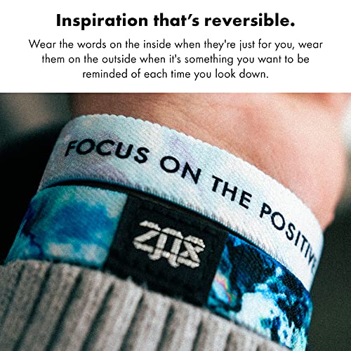 ZOX Bracelets β Focus on the Positive | Stretchy Elastic Band with Motivational Affirmations and Beautiful Artwork, Great Gift for Men, Women, and Kids (Medium)