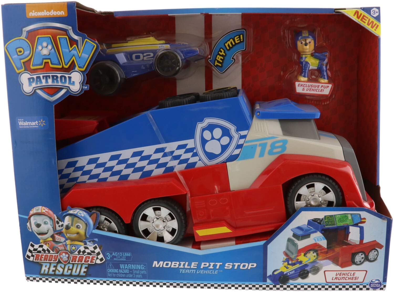 Spinmaster Paw Patrol Ready Race Rescue Team Vehicle Mobile Pit Stop Vehicle Playset