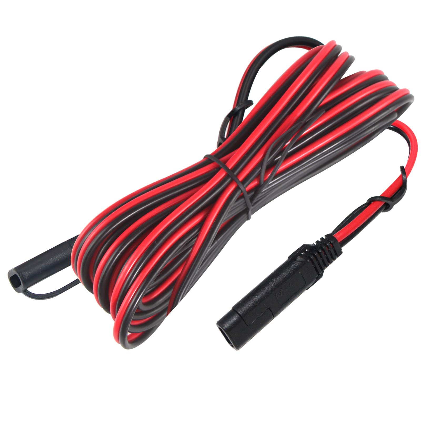 SPARKING 20FT SAE Extension Cable 16AWG- SAE to SAE Extension Cord 20FT, SAE 2Pin Bullet Quick Connect 16awg Heavy Duty Wire Harness with Waterproof Cap