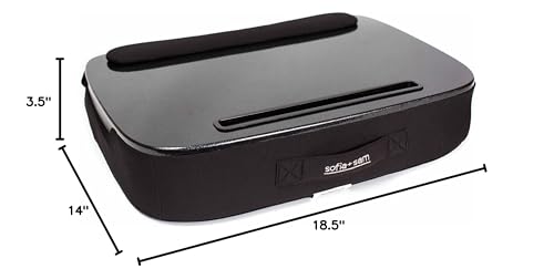 Sofia + Sam Multi Tasking Lap Desk with Memory Foam Cushion | Wrist Rest Cushion | Fits Laptops Up to 15" | Tablets Up to 9.6" | Smart Phones Up to 3.5" | Black Top | Computer Lap Tray