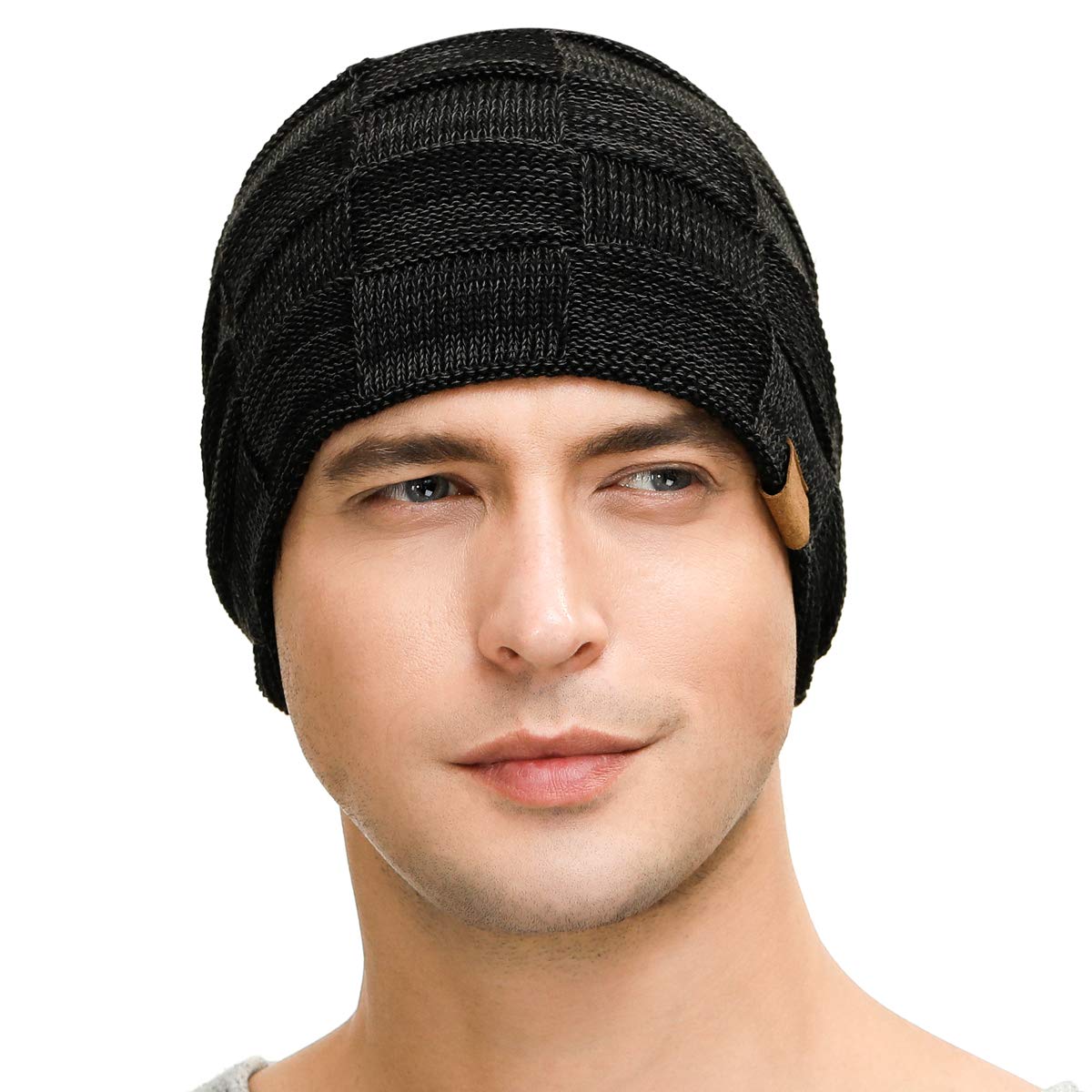 Vgogfly Slouchy Beanie for Men Winter Hats for Guys Cool Beanies Mens Lined Knit Warm Thick Skully Stocking Binie Hat Coffee