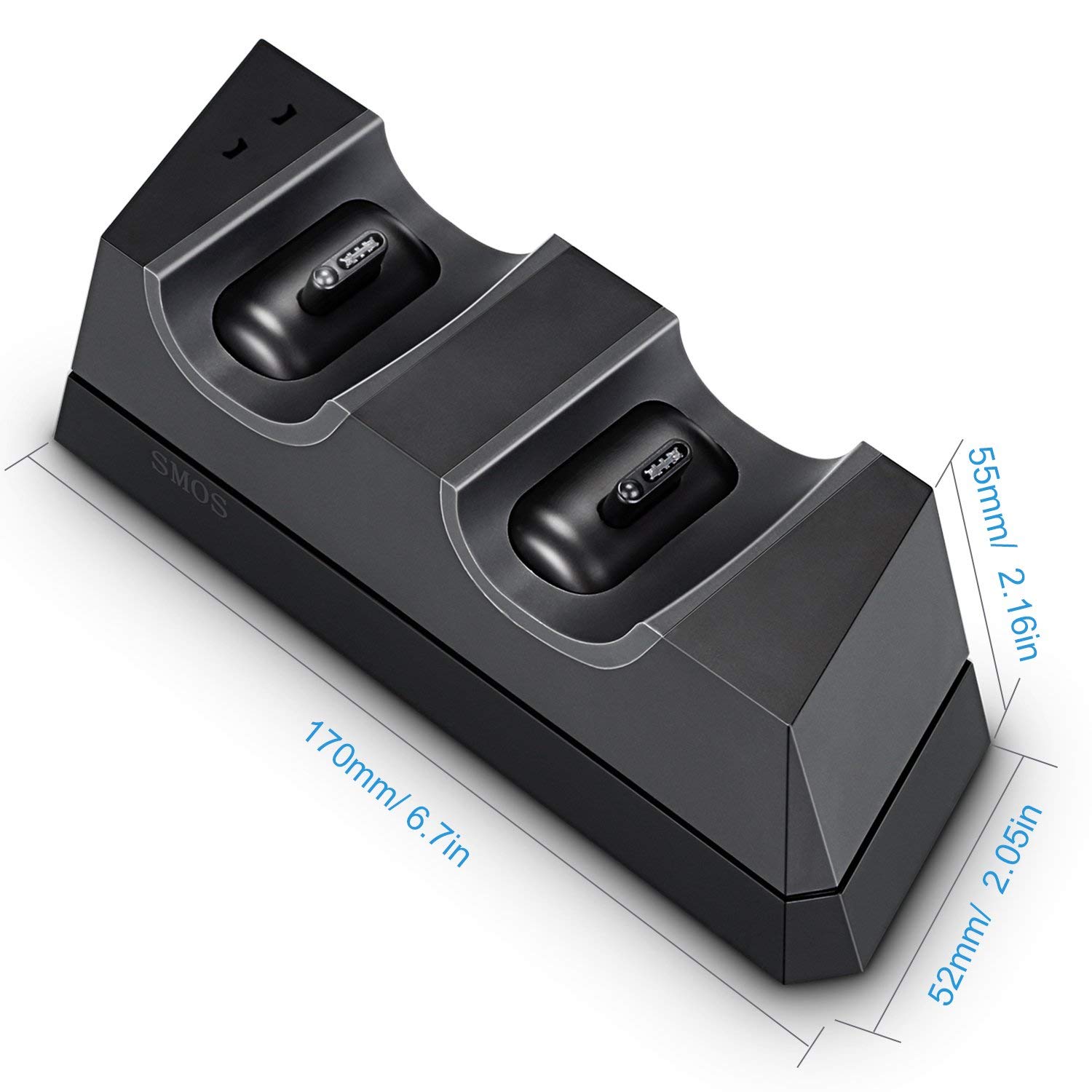 PS4 Controller Charger, Megadream Fast USB Charging Docking Station Solid Stand for Sony Playstation DualShock 4 PS4, PS4 Pro, PS4 Slim β Charge from Bottom Controller More Protective & Safer β Black