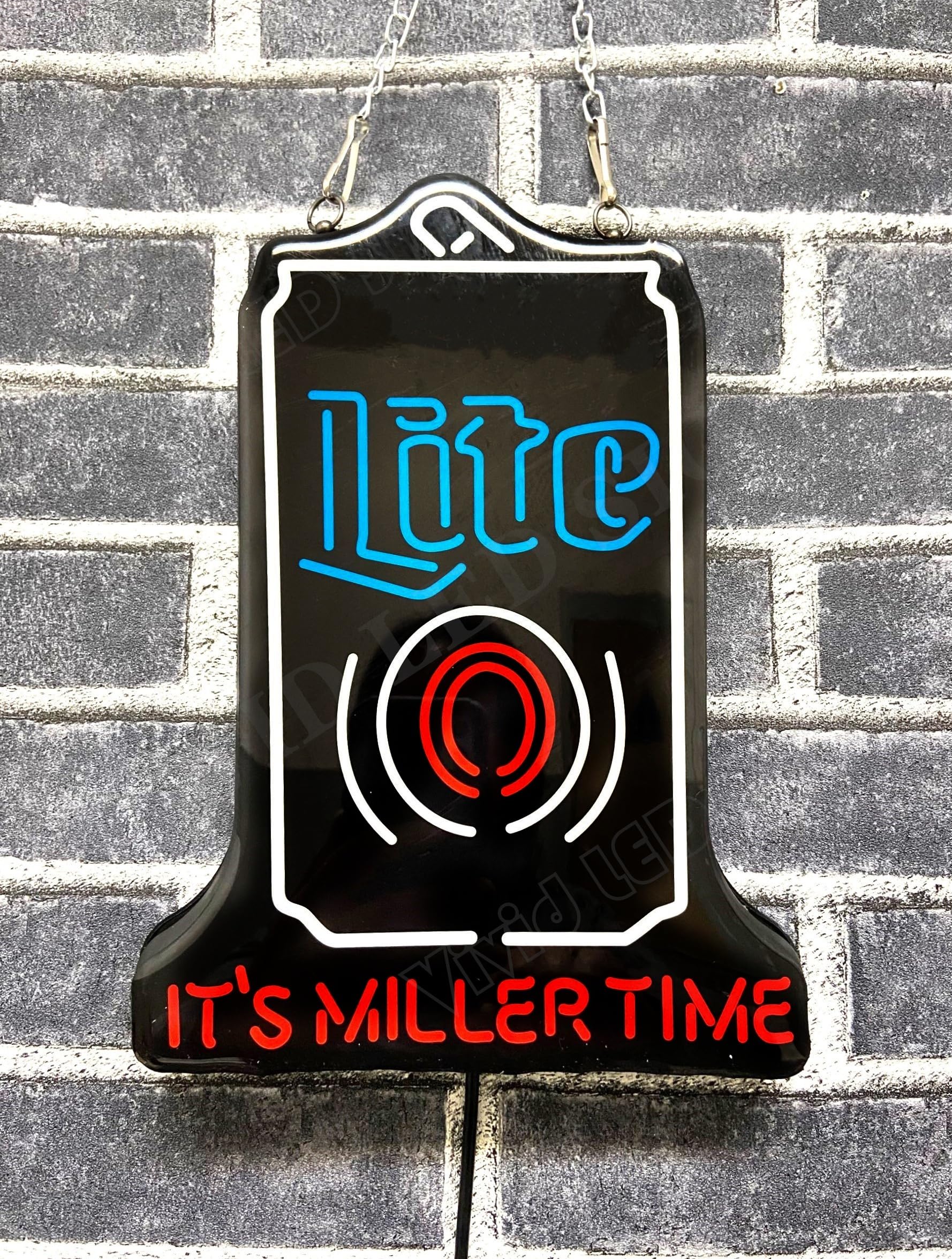 Vivid Sign New It's Miller Time Millers Lite Beer Beer Cute Super Bright Vivid LED Neon Sign Lamp 10"