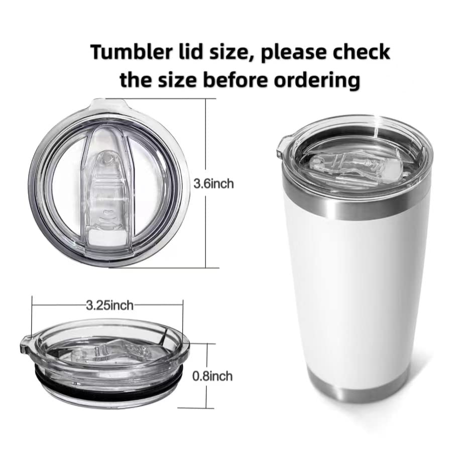Splash Resistant Tumbler Lids 20 oz 2 Pack,Tumbler Lids Spillproof 20 oz For Ye-ti Rambler, Old Style RTIC, Ozark Trails and more Cooler Cup (Transparent Slide, 20 OZ 2 Pack)