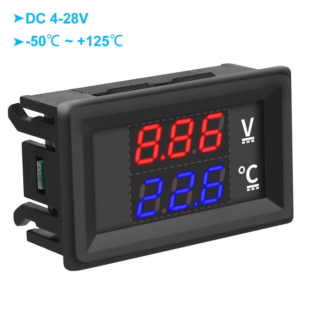 Temperature Gauge Sensor for Car, Icstation DC 4-28V Digital Temperature Meter with NTC Waterproof Probe -50~125℃ Digital Thermometer for Reptile Tank Thermostat Regulator for Vehicle