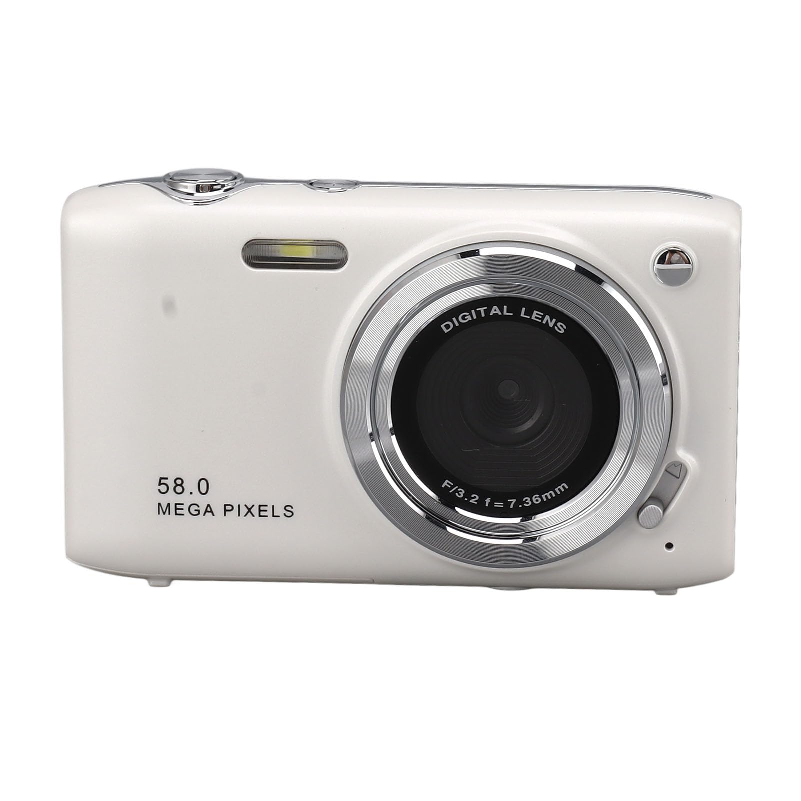 Teens Small Camera, 58MP Slim and Lightweight Automatic Beauty Mode 4K Digital Camera Automatic Exposure Autofocus for Travel (White)