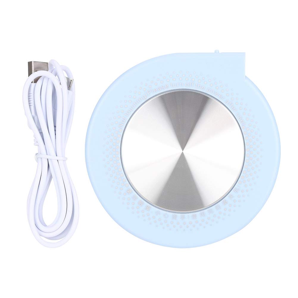USB Cup Mug Heating Mat, Coffee Mug Warmer for Office Home Desk, USB Heater Insulation Pad Coaster Cup Warmer Heating Plate (Blue)