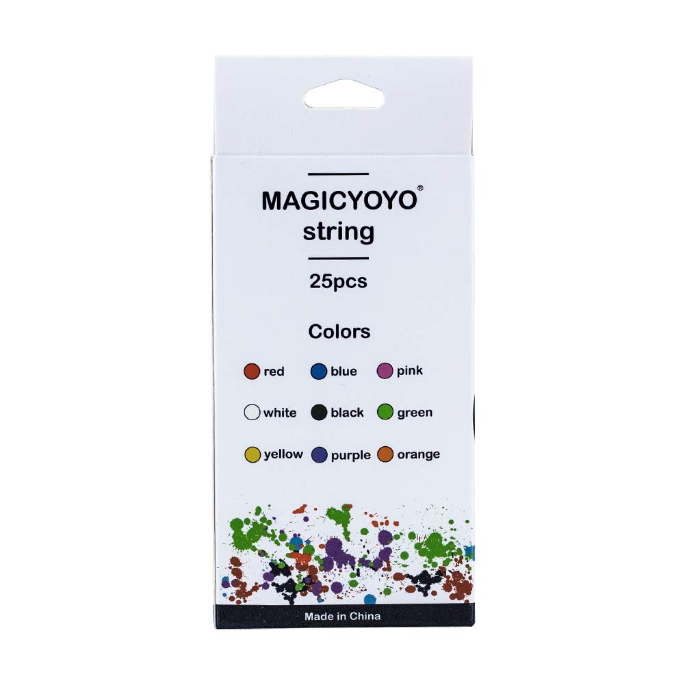 Yoyo Strings Pack of 25 - Professional Yoyos String Replacement, Polyester Yoyo String for Responsive or Unresponsive Yoyo, Rainbow Colors - Blue, Green, Yellow, Orange, Purple