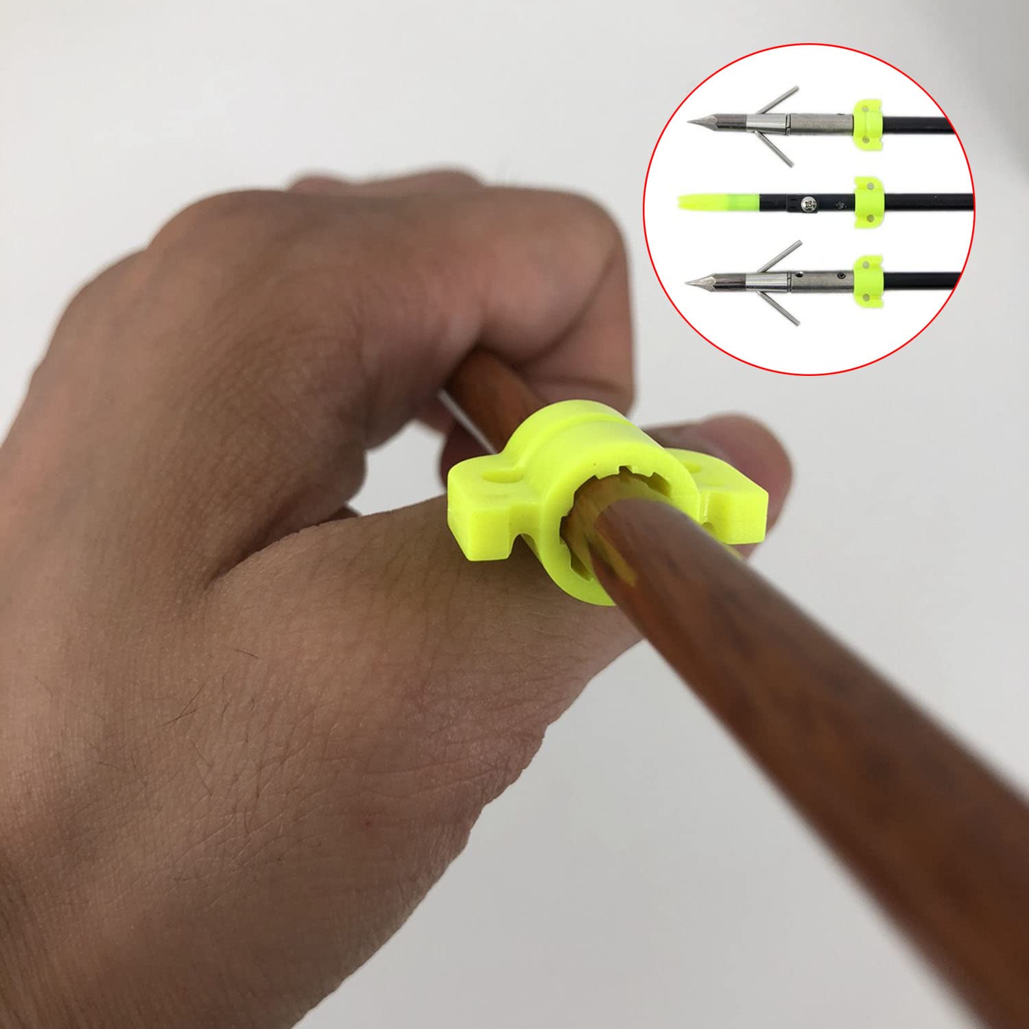 ZRM&E Archery Fish Slider 12pcs Archery Fish Slider Bow Fishing Yellow Plastic 8mm Diameter Arrow Safety Slide Hunting Equipment Accessories