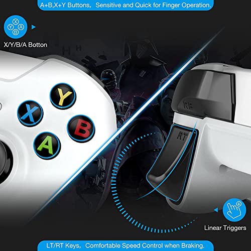 YCCSKY Wired Controller for Xbox One/Xbox Series X|S, Wired Game Controller with Mode Control, Dual Vbt and Novel Design for Xbox One/X/S/PC with Windows 7/8/10 (White)