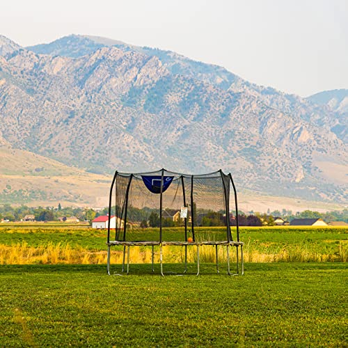 Skywalker Trampolines 12-Foot Jump N’ Dunk Trampoline with Enclosure Net - Basketball Trampoline, Camo