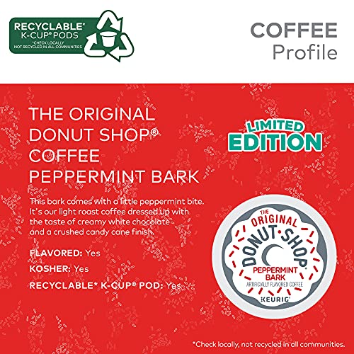 The Original Donut Shop Peppermint Bark Keurig Single-Serve K-Cup Pods, Light Roast Coffee, 96 Count (4 Packs of 24)