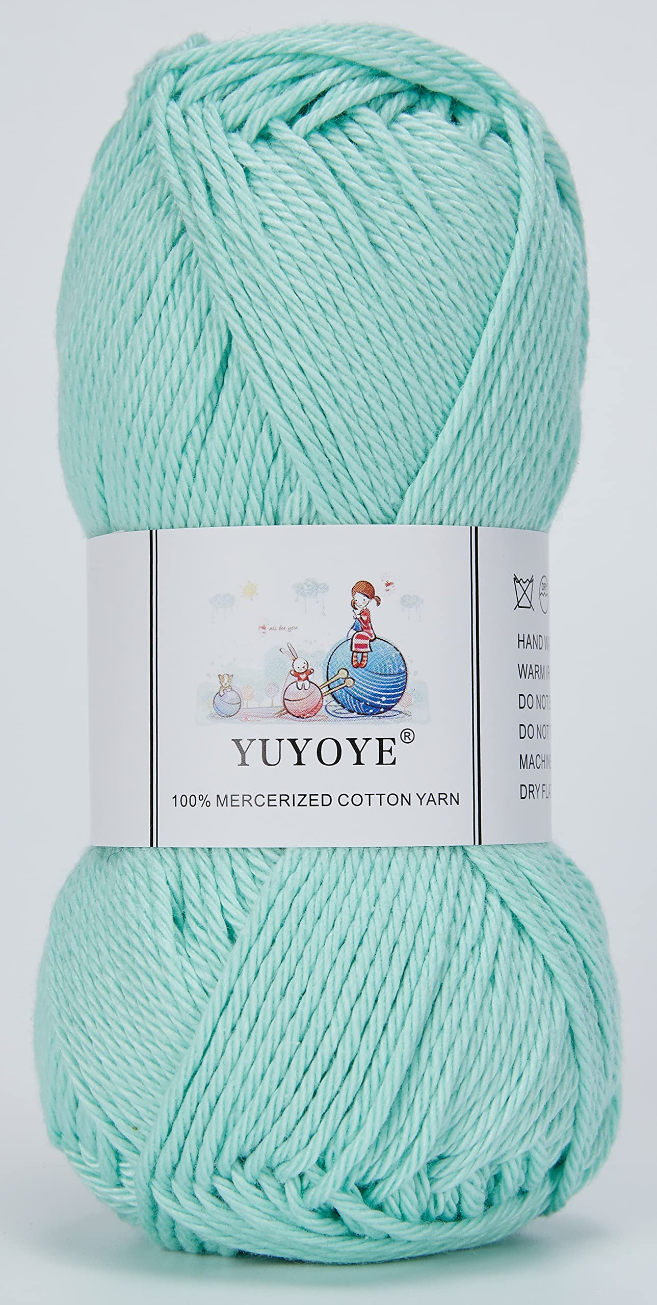 YUYOYE 100% Mercerized Cotton Yarn for Crochet and Knitting - 100g,Ginger-14