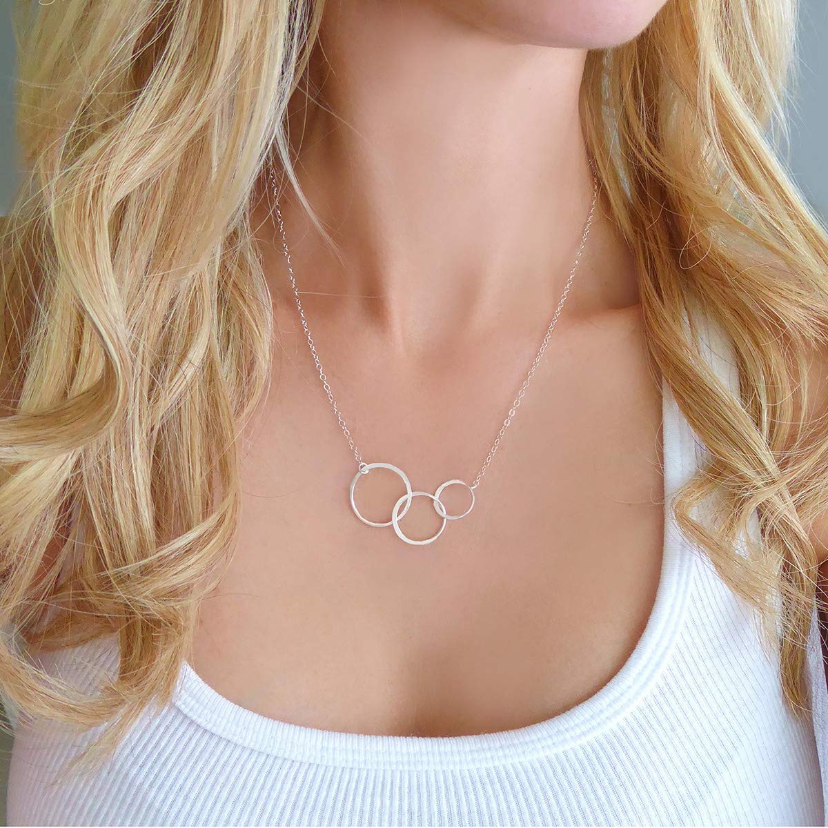SOLINFOR 30th Birthday Gifts for Women - 925 Sterling Silver Necklace - Three Circle for Her 3 Decade - 30 Years Old Jewelry Gift Idea
