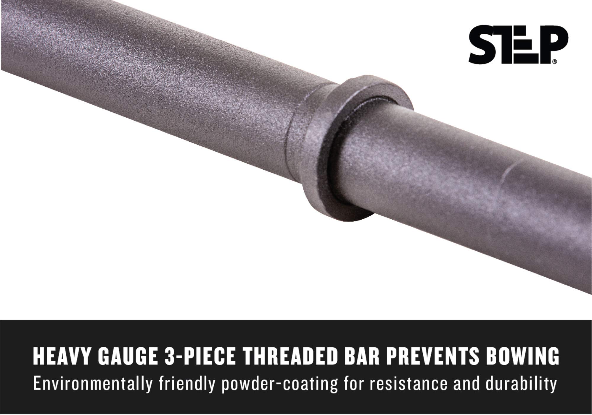 The Step Fitness Deluxe Barbell Weight Set, 60 lbs with Bar, Collars, and Weights