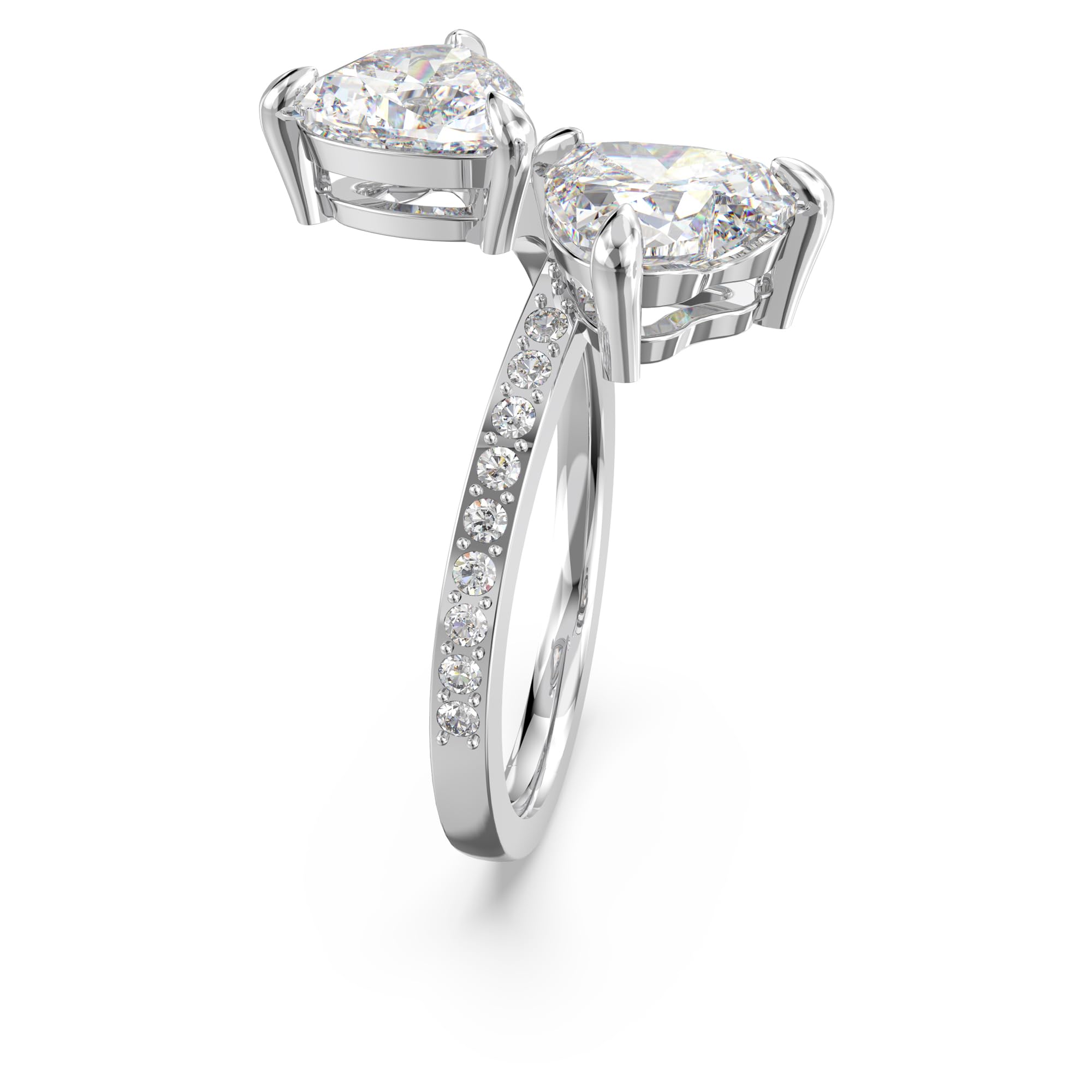 SWAROVSKI Mesmera Women's Open Ring Crystals and White Pavé and a Rhodium Finished Band, Size 8