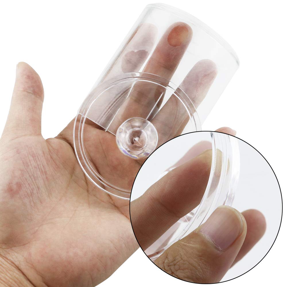 Twdrer Premium Small 2 Pack Quality Clear Plastic Qtip Dispenser Jars with Lids,Cotton Swab Cotton Ball Cotton Rounds Swab Holder Canister for Bathroom Accessories