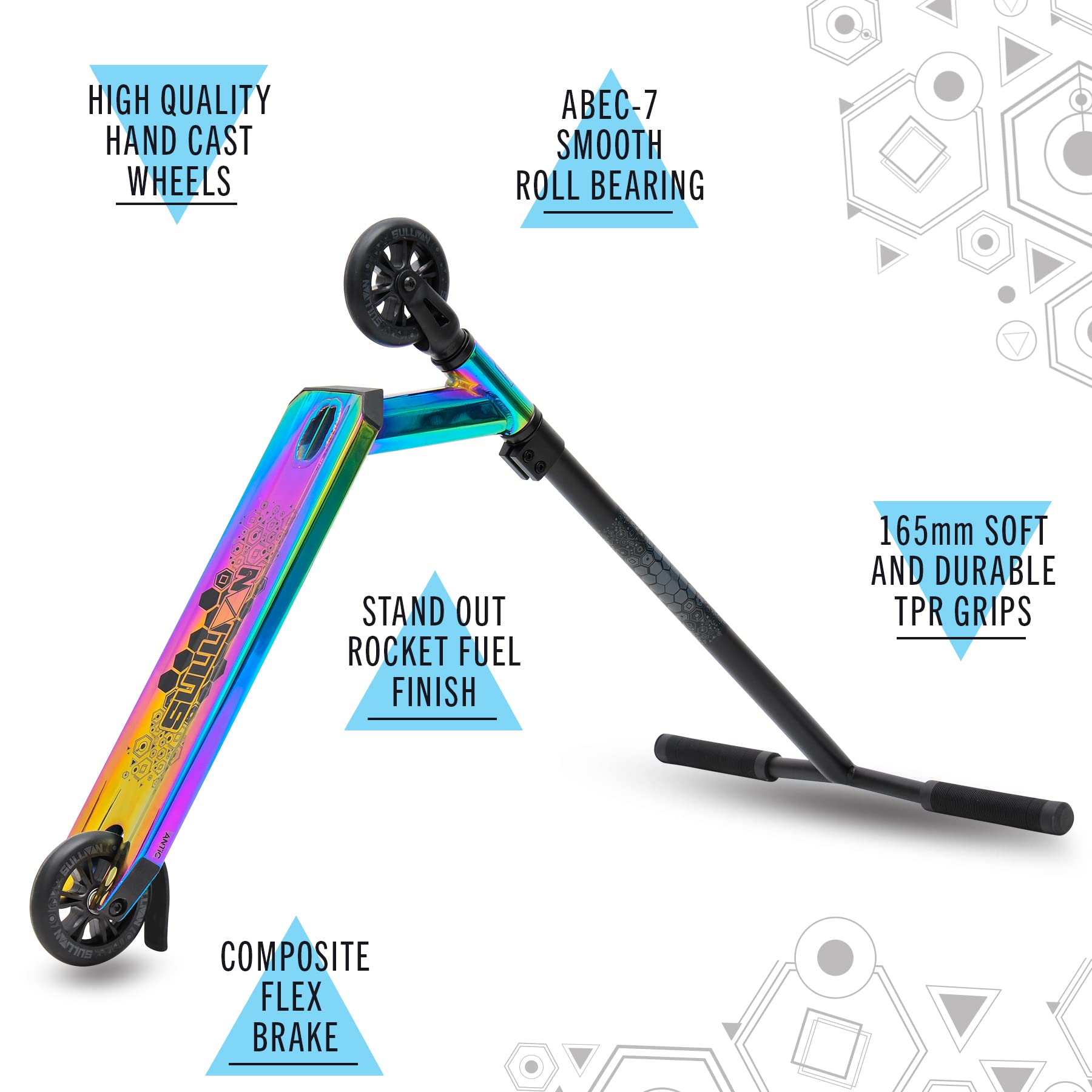 Sullivan Antic Pro Scooter for Teens | Premium Quality Trick Scooter Having Lightweight Deck and Alloy Core Wheels with ABEC-7 Bearings | Freestyle BMX Stunt Scooter for Adults with 2-Position Brake