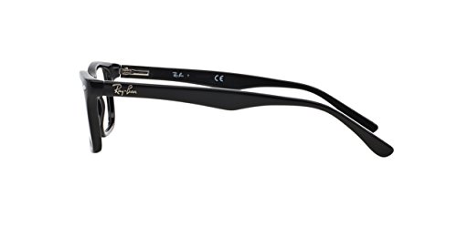 Ray-Ban RX5228 Square Prescription Eyeglass Frames, Black/Demo Lens, 55 mm