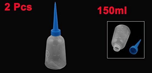 uxcell 2PCS 150ml Blue Nozzle Empty Squeeze Measuring Bottle Dispenser