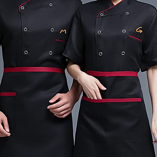 WintSallTab Personalized Chef Jacket Custom Short Sleeve Chef Coat Embroidered Name Chef Shirt Restaurant Work Uniform for Men Women X-Large