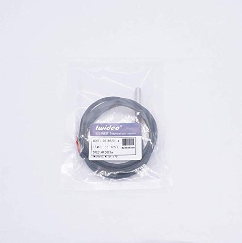 Twidec/ 3Pcs DS18B20 Waterproof Temperature Sensors 1M Length Digital Thermal Stainless Steel Probe Temperature Controller DS18B20-1M