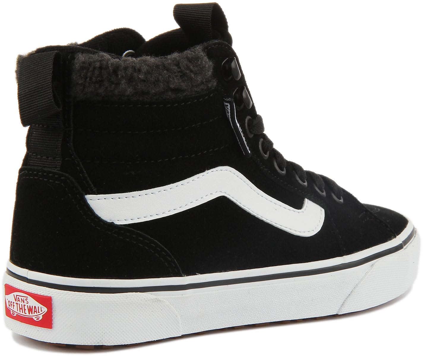 Vans Women's High-Top Sneaker, Suede Black White, 9