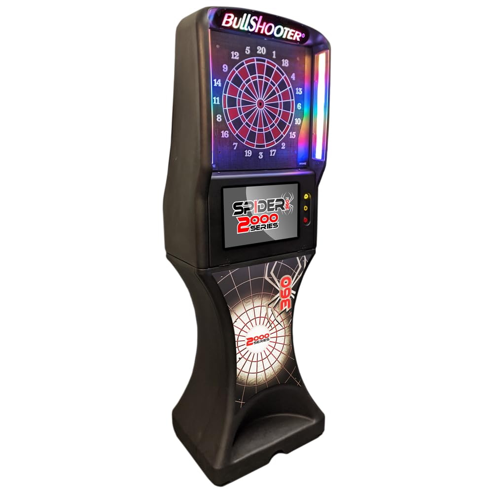 Spider 360 2000 Series, Electronic Dartboard, Home Commercial Grade Dart Board, Standing Electronic Soft tip Dartboard